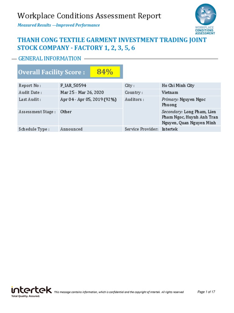 WCA Audit Report 25 26 Mar 2020 | PDF | Employment | Overtime
