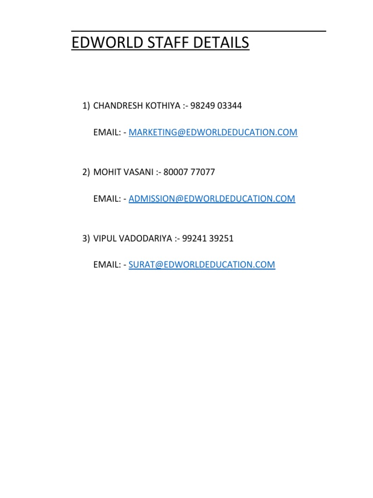 Edworld Staff Detail | PDF