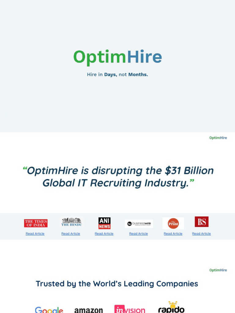 OptimHire Deck | PDF | Recruitment | Employment
