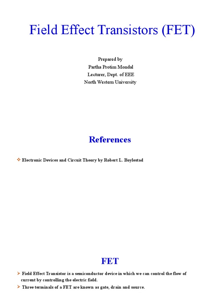 Field Effect Transistor | PDF | Science & Mathematics