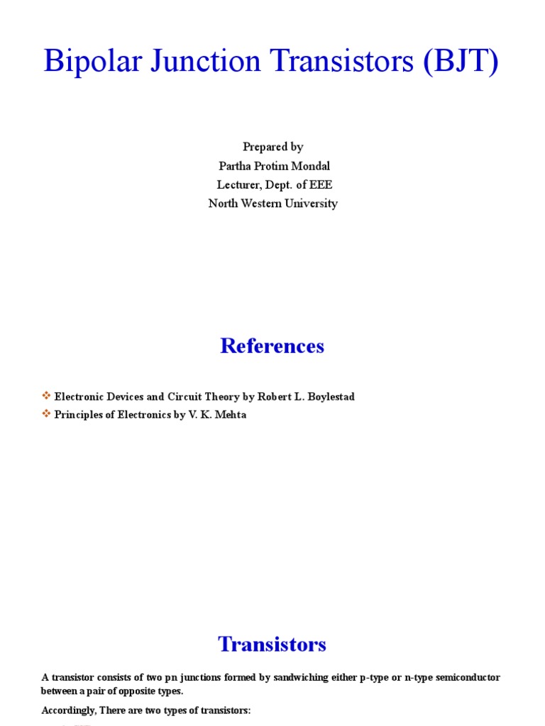 Bipolar Junction Transistor | PDF | Bipolar Junction Transistor | P–N Junction