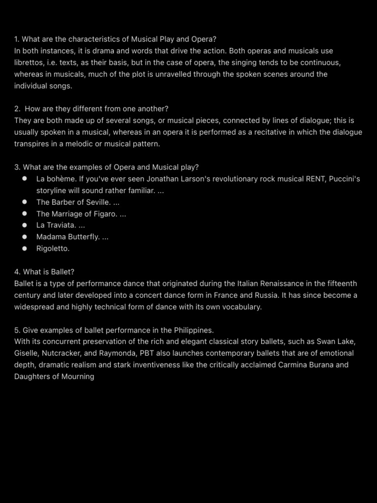 What Are The Characteristics of Musical Play and Opera | PDF | Art