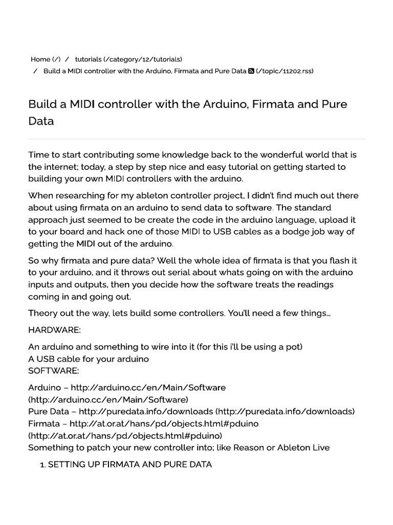 Pure Data Et Arduino | PDF