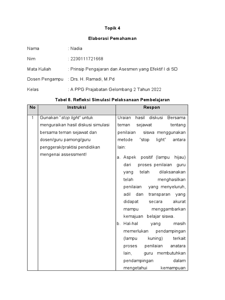 PRINSIP-Tabel 8 | PDF