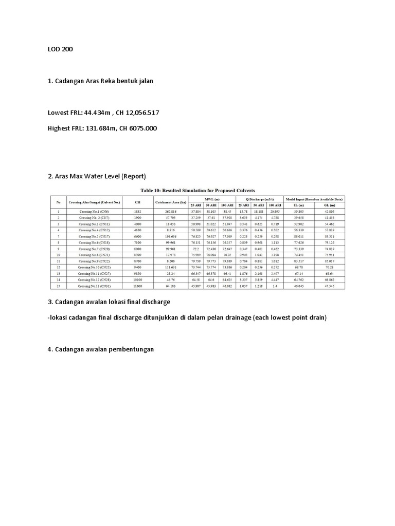 Info Required by BIM For LOD 200 | PDF