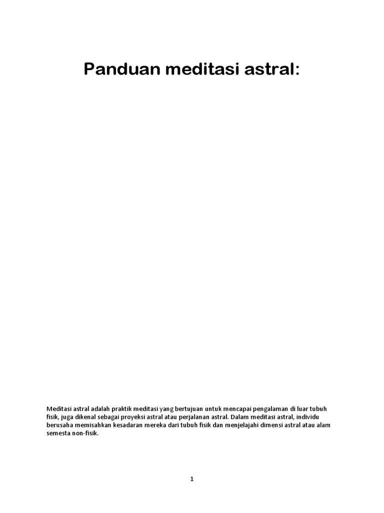 Panduan Lengkap Meditasi Astral | PDF