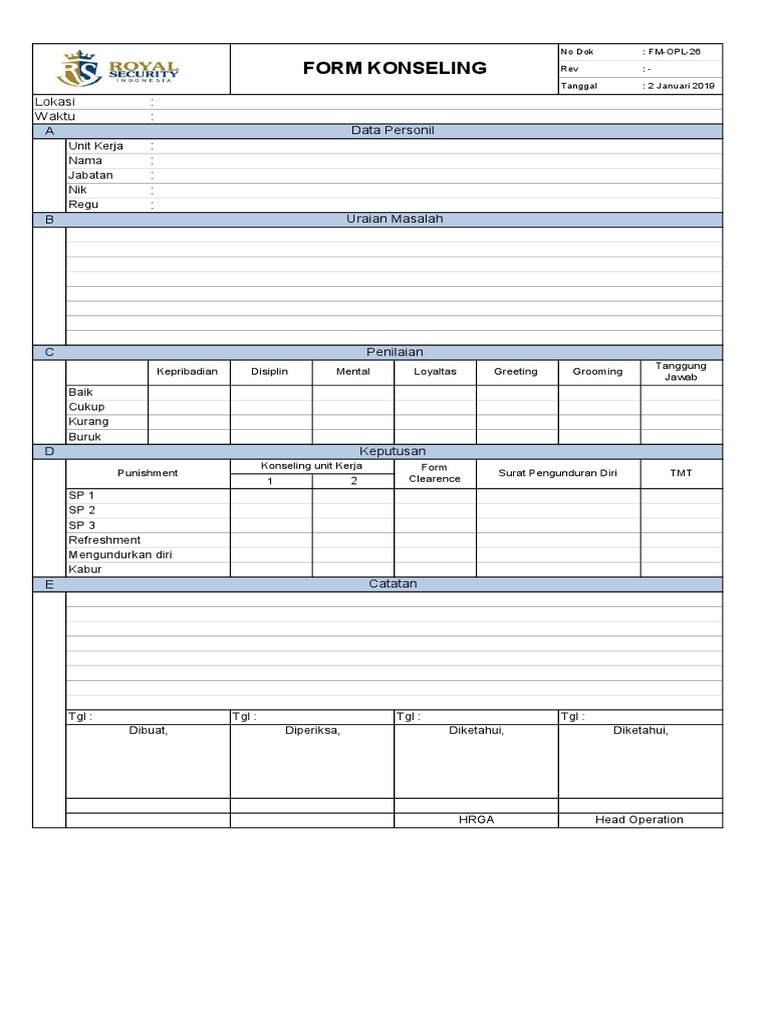 Form Konseling | PDF