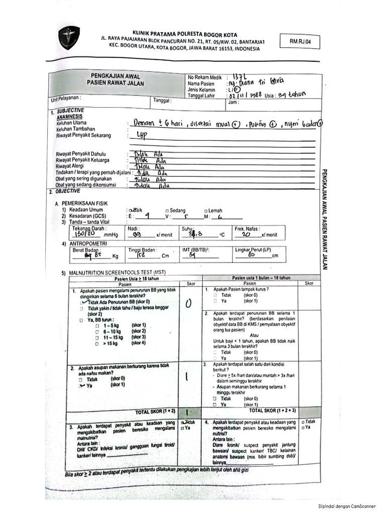 PKP 4 Elemen 2 (Bukti Kajian Pasien Oleh PPA DLM Rekam Medis) | PDF