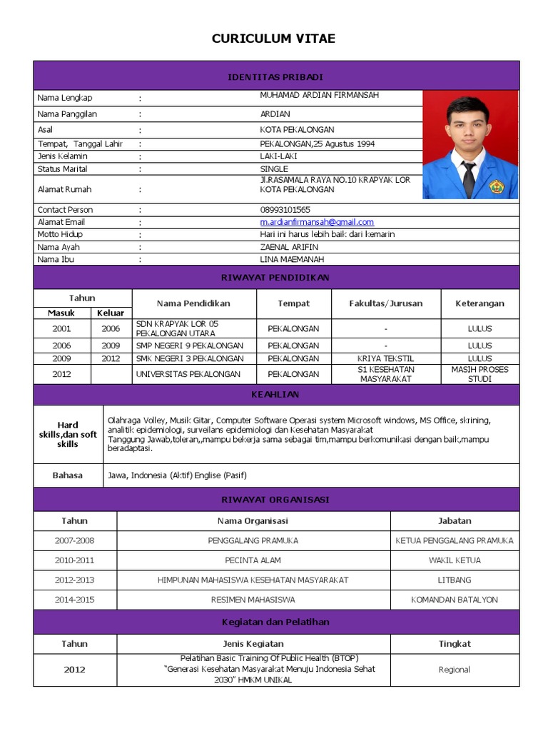 CV Ali Umar Syahid | PDF