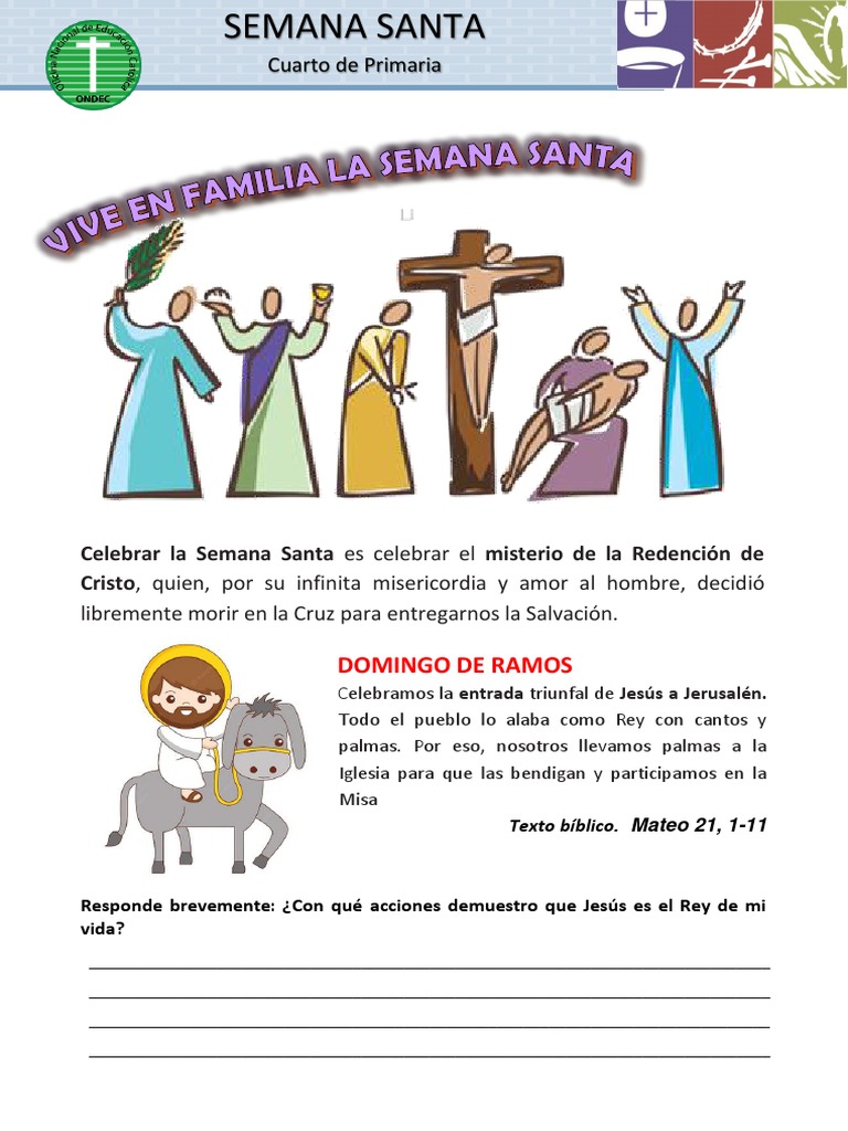 Actividades de Semana Santa para 4to grado | PDF | Pascua de ...