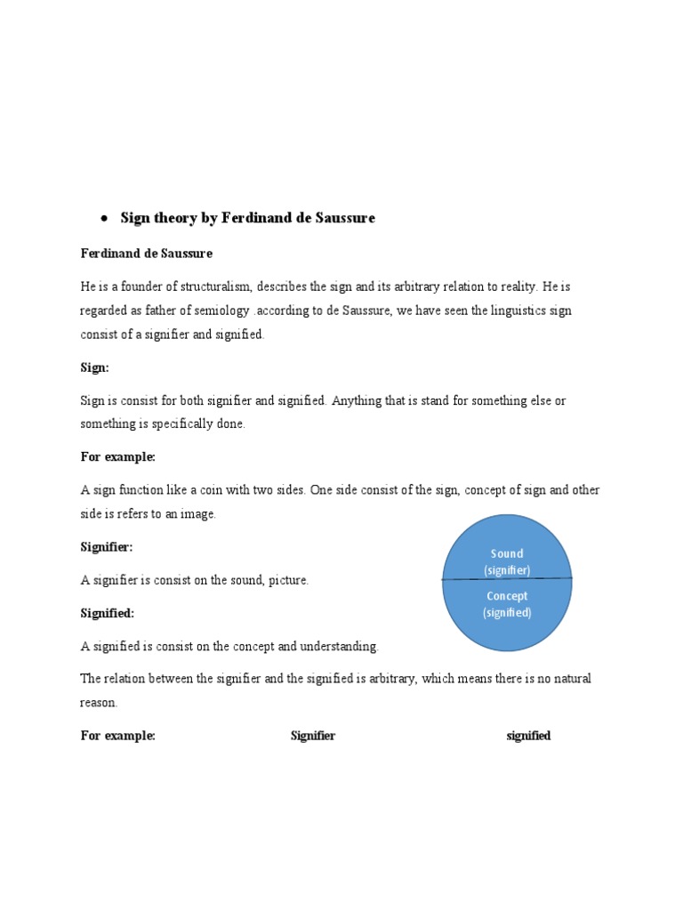 Sign Theory by Ferdinand de Saussure | PDF | Semiotics | Linguistics