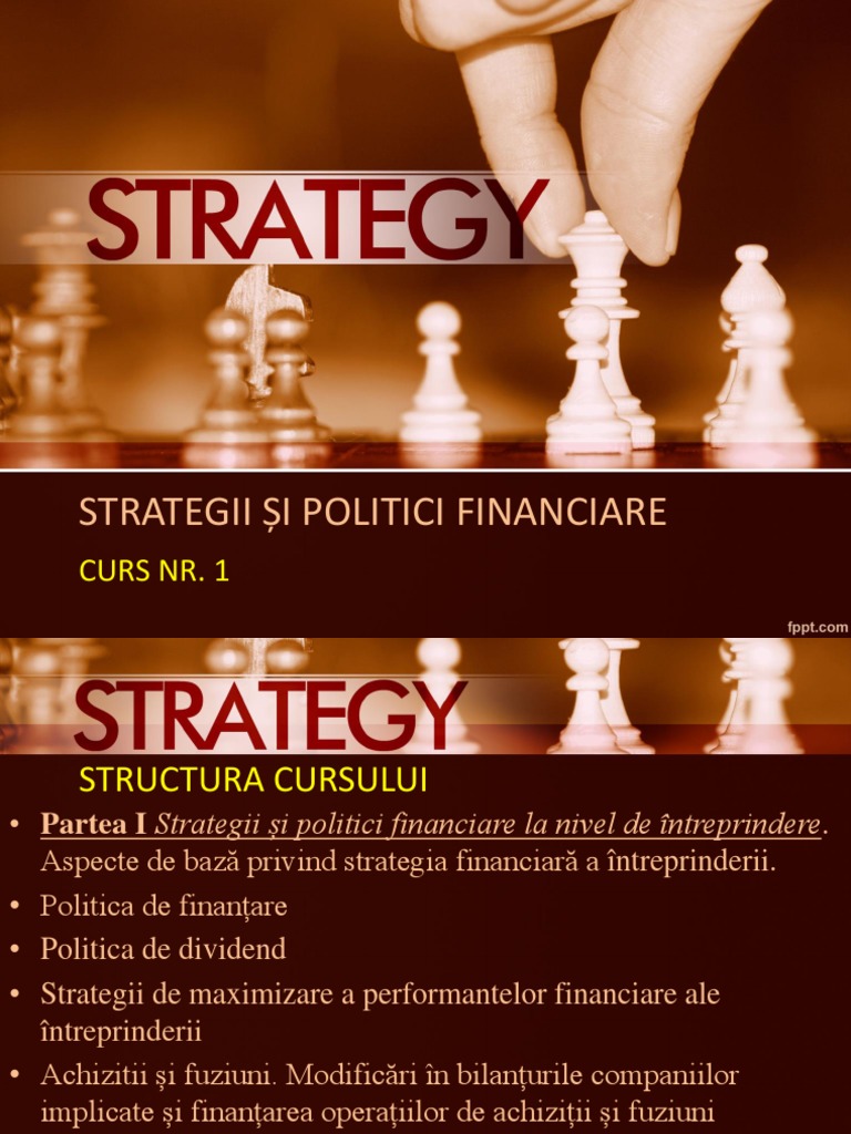 Curs Nr. 1 Strategii Si Politici Financiare | PDF