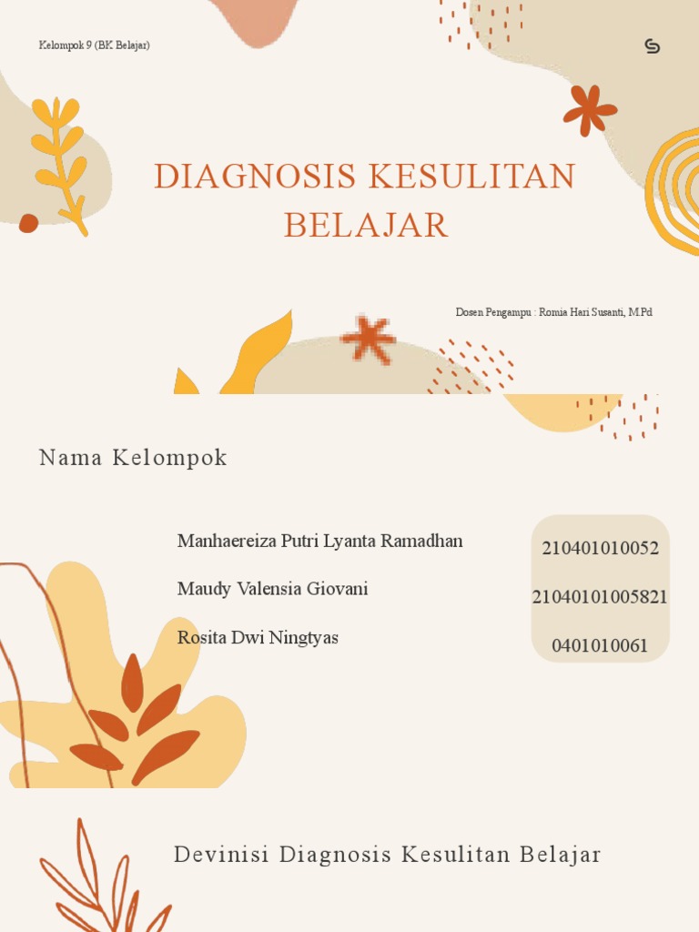 Kel.9 Diagnosis Kesulitan Belajar | PDF