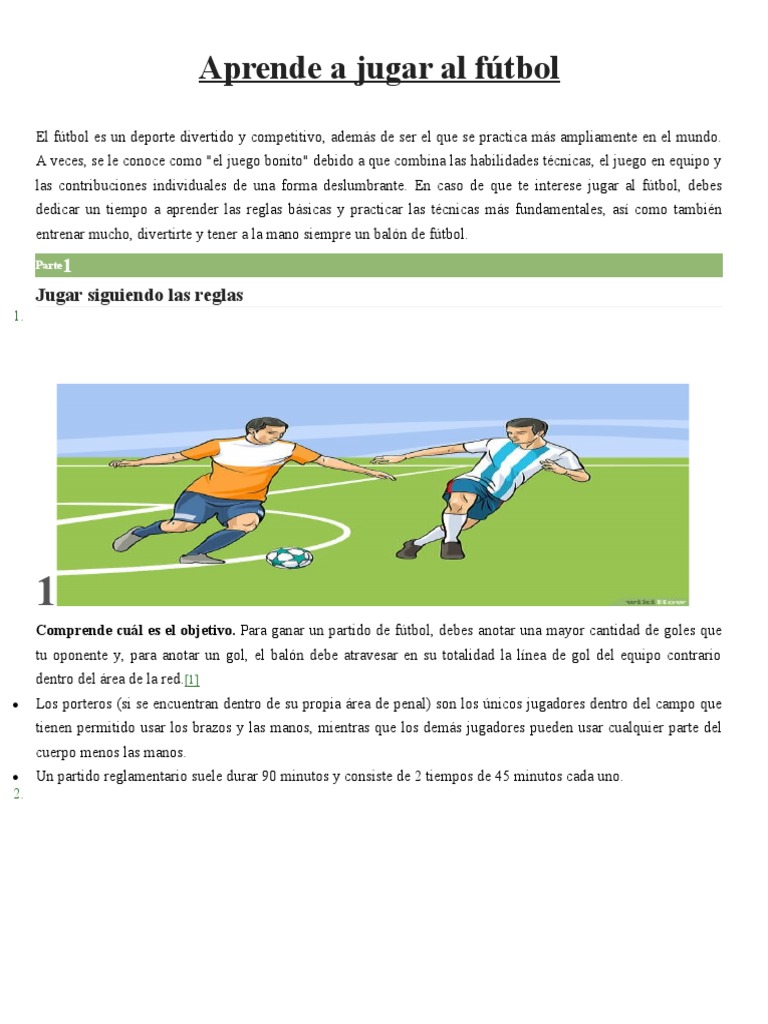 Reglas Básicas del Fútbol Infantil | PDF