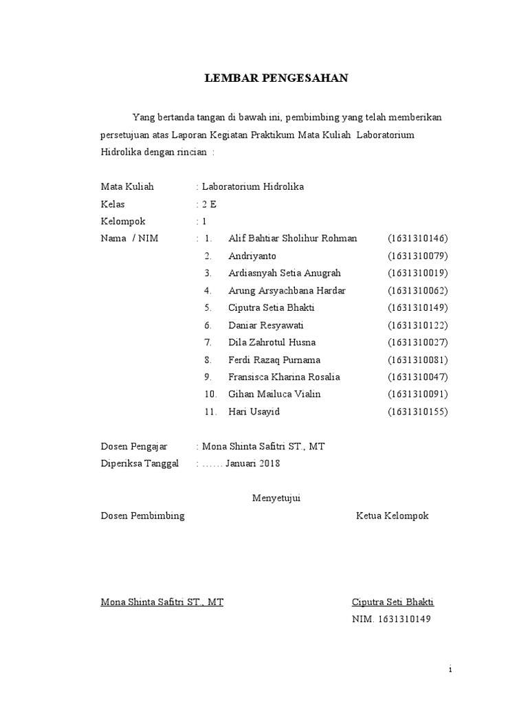 Kata Pengantar Laporan Hidro | PDF