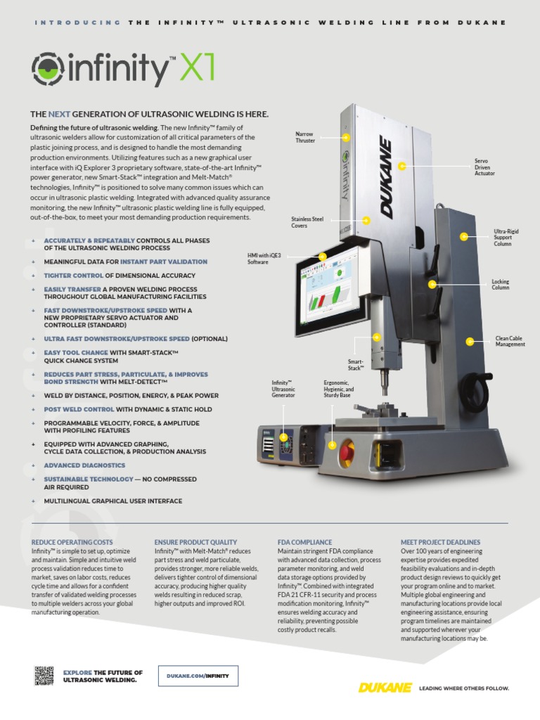 DUKANE INFINITY-X1 Datasheet FINAL | PDF | Welding | Construction
