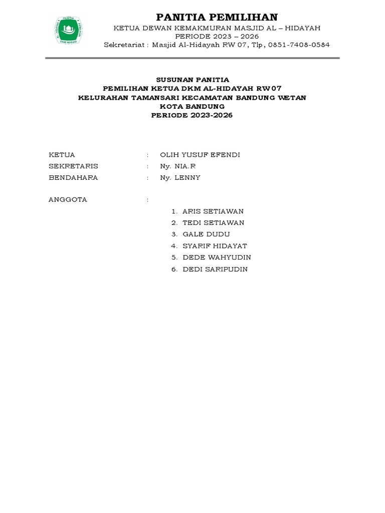 SUSUNAN PENGURUS | PDF