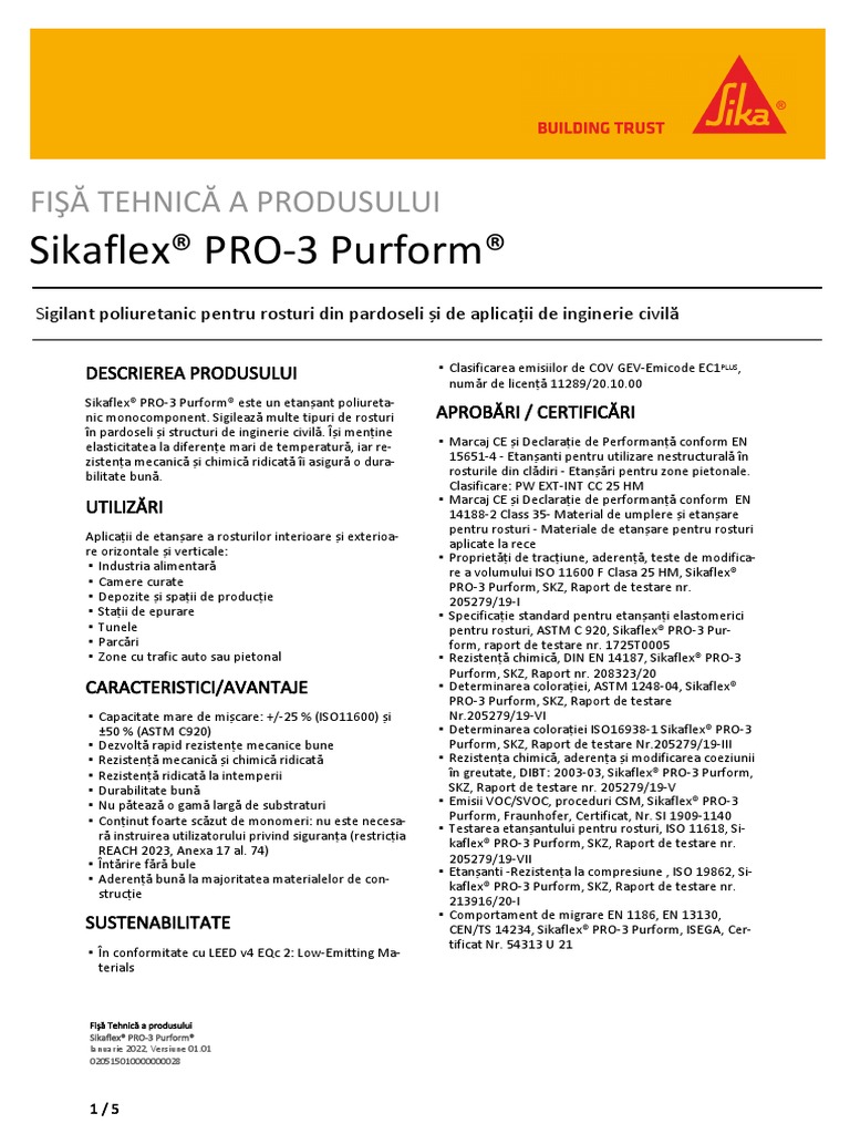 Sikaflex PRO-3 Purform | PDF