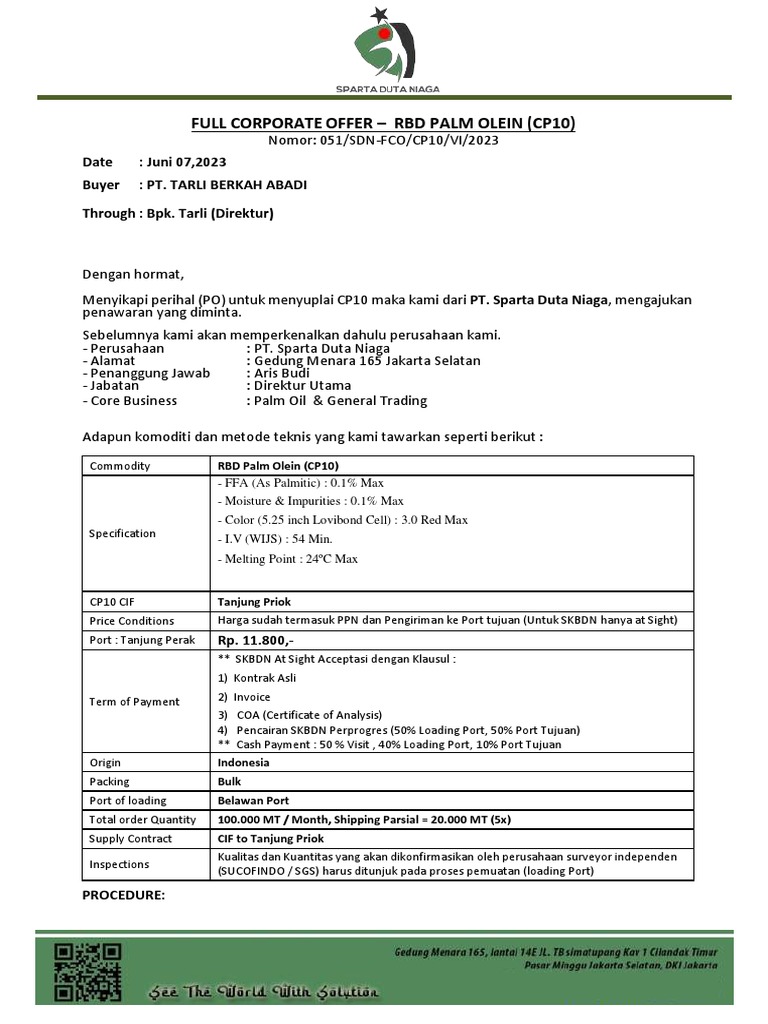 051-Fco - Pt. Tarli Berkah Abadi | PDF