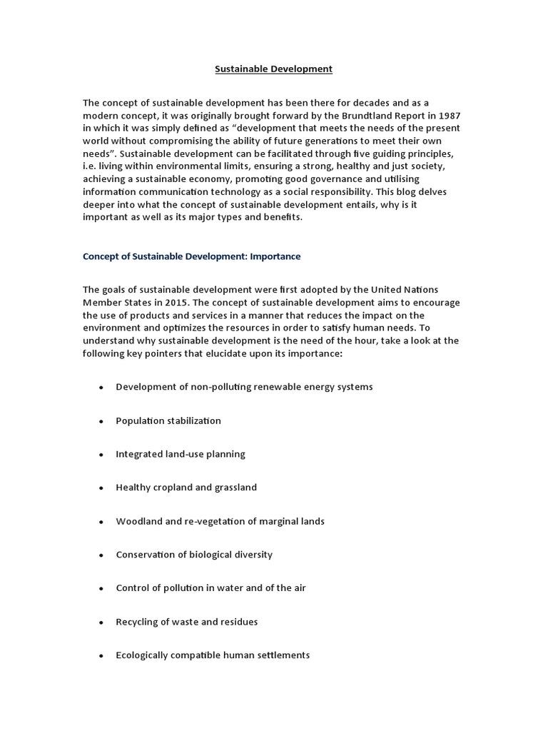 Principles of Sustainable Development | PDF