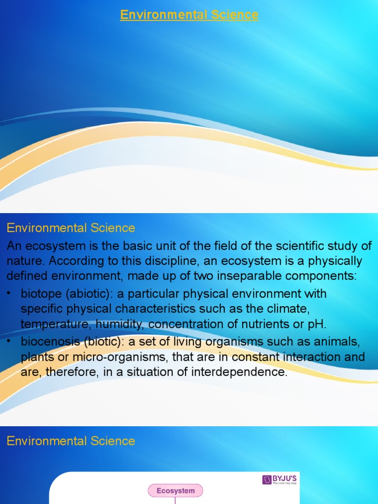 EVS - Unit 1 - Ecosystems | PDF | Ecosystem | Ecology