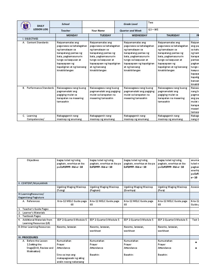 DLL Esp-2 Q3 W5 | PDF