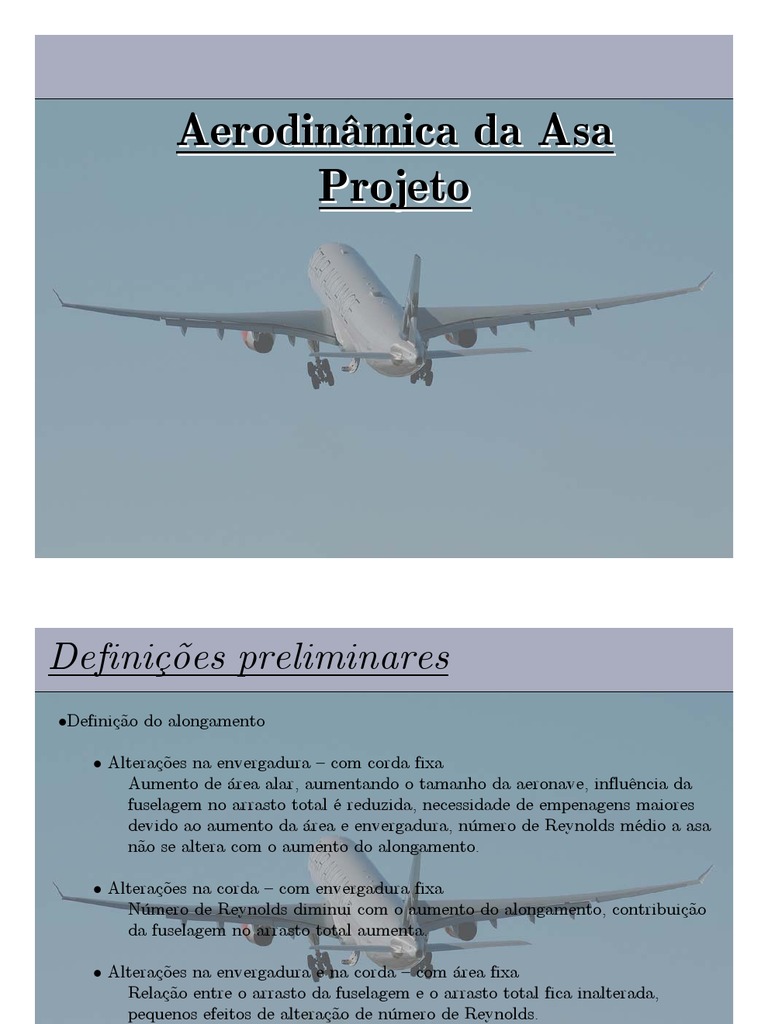 3 Aerodinamica Da Asa Projeto Pdf Planador Sustentação