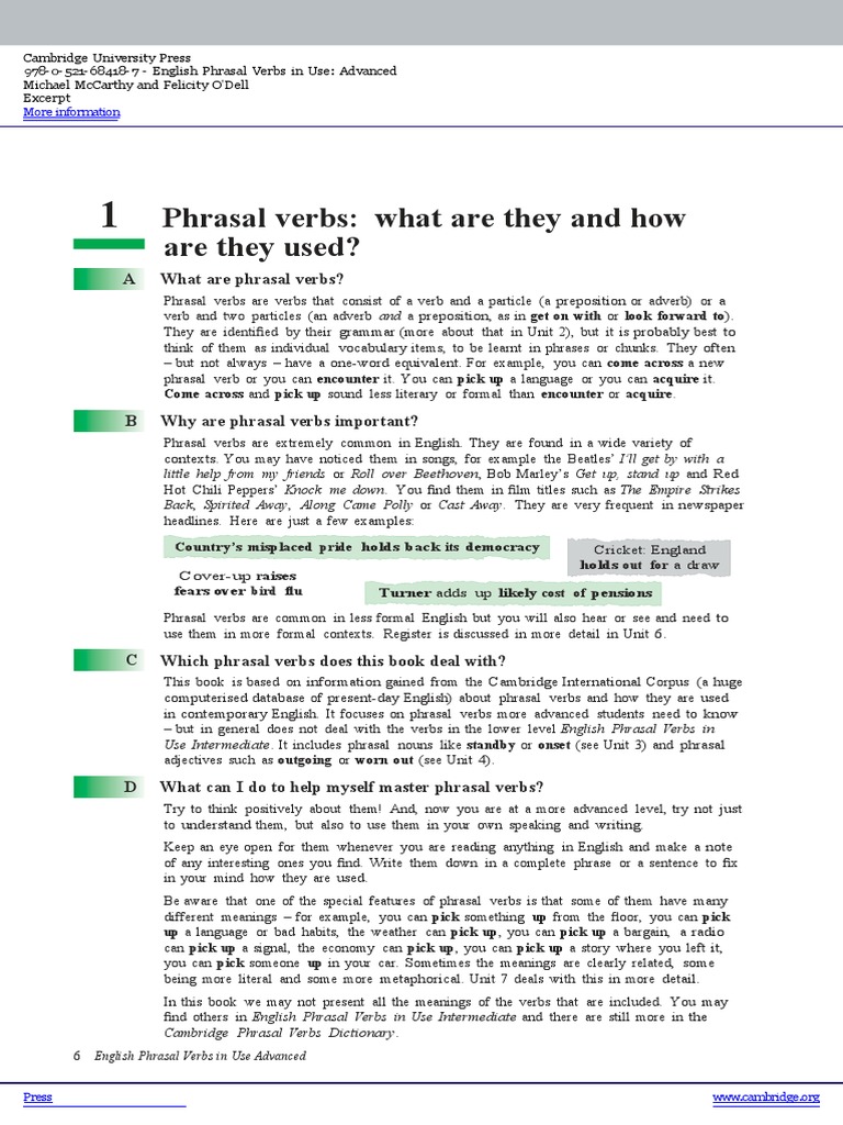 Advanced English Phrasal Verbs Guide | PDF | English Language | Verb