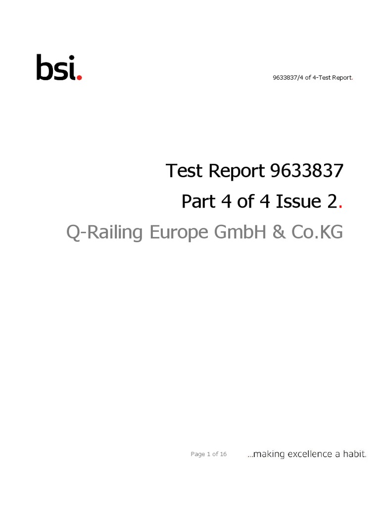 Balustrade System Test Report | PDF | Stairs | Sidewalk