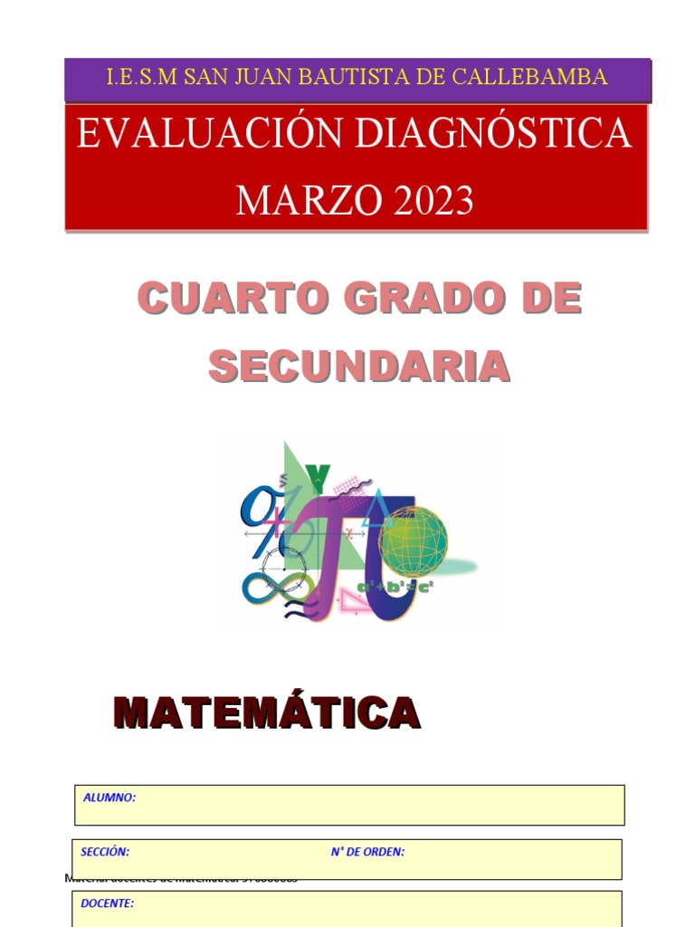 4° Grado - Evaluacion Diagnóstica 2023 | PDF