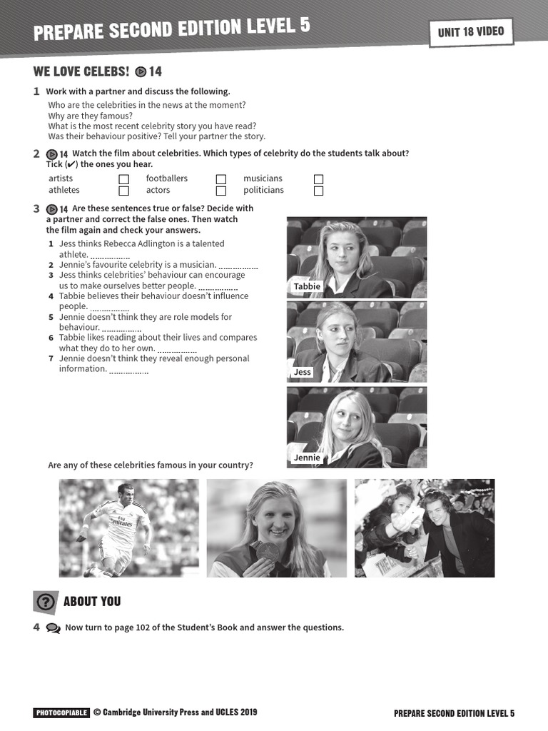 PREPARE - 5 - Video - Unit18 - Worksheets 2 | PDF | Self-Improvement | Lifestyle