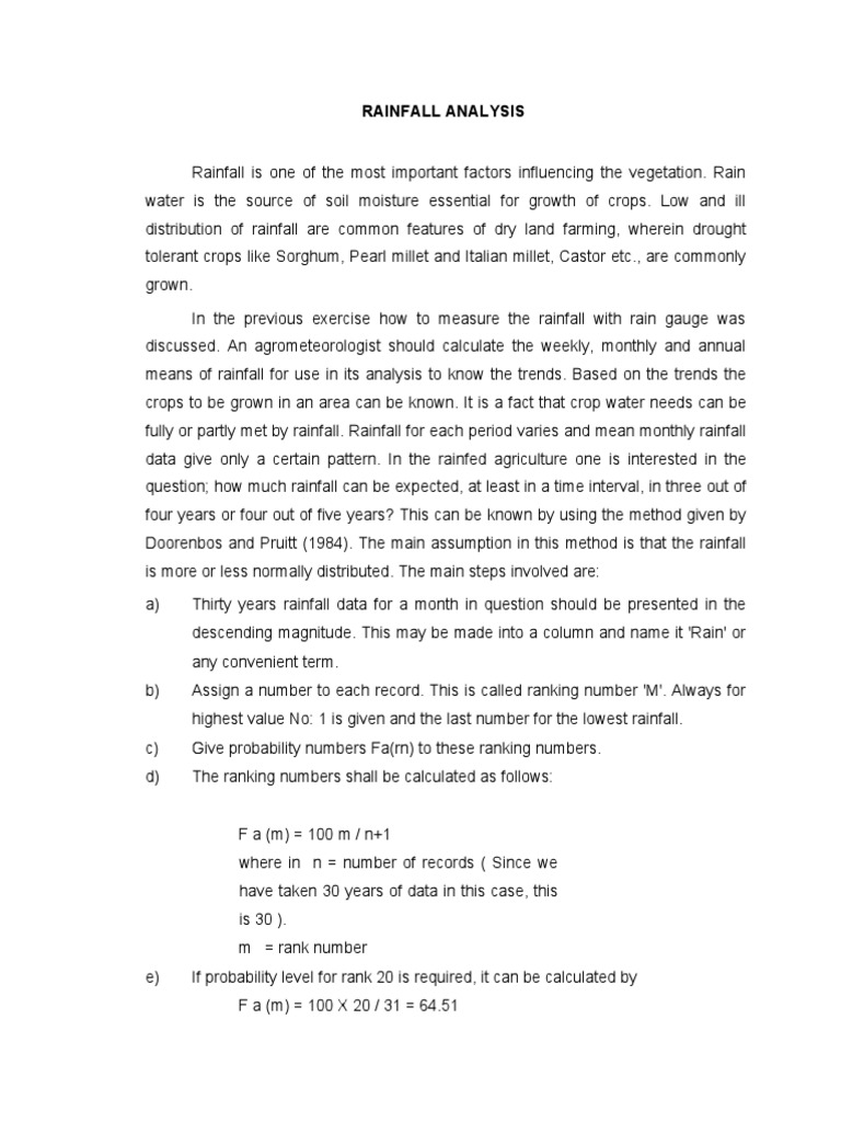 Rainfall Analysis Practical | PDF | Precipitation | Rain