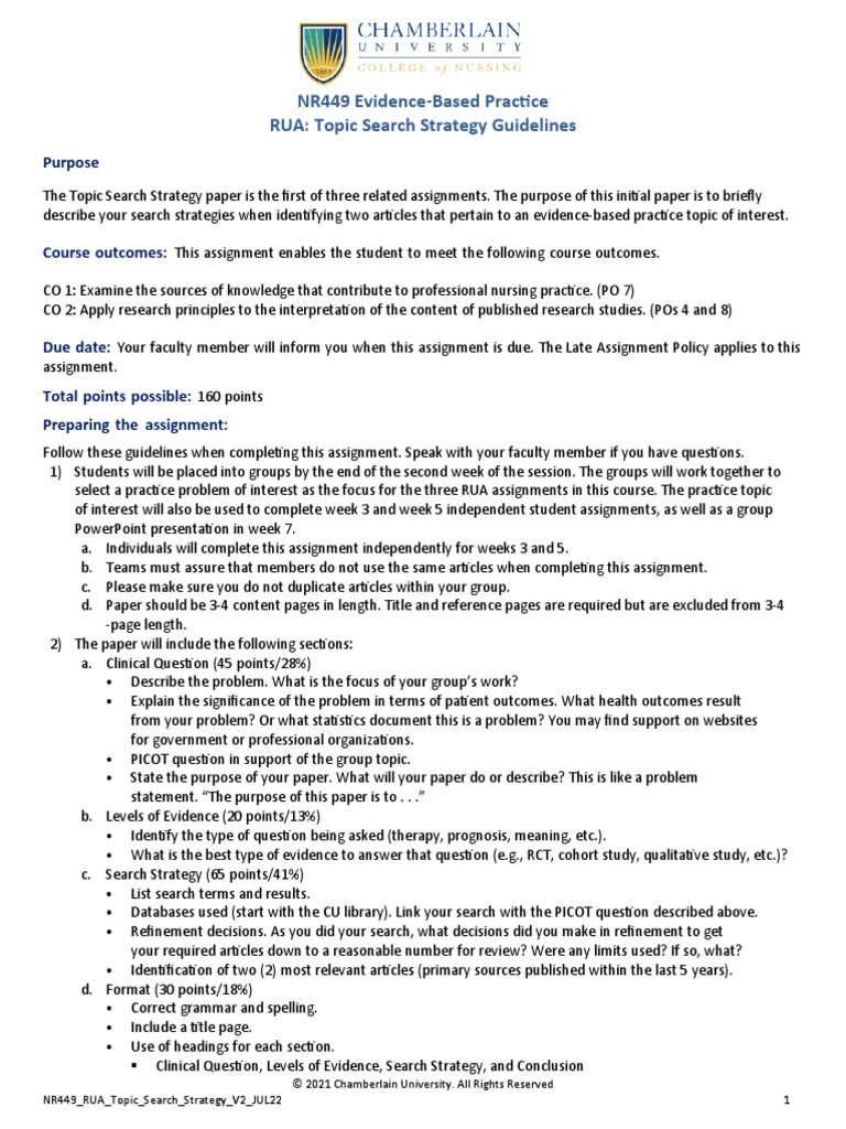 NR449 RUA Topic Search Strategy | PDF | Evidence Based Medicine | Randomized Controlled Trial