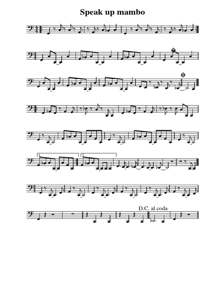 Speak Up Mambo Bass | PDF