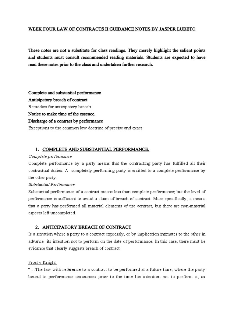 Contracts II Notes - 01022023 | PDF