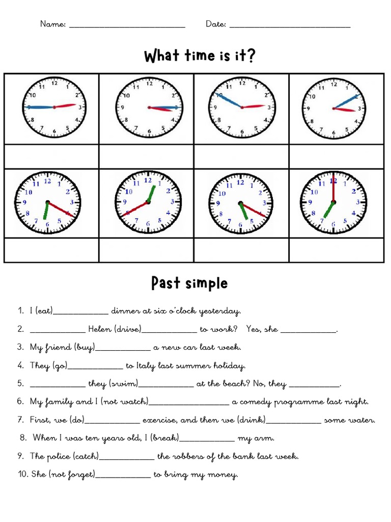 Past Simple Tense Practice Worksheet | PDF