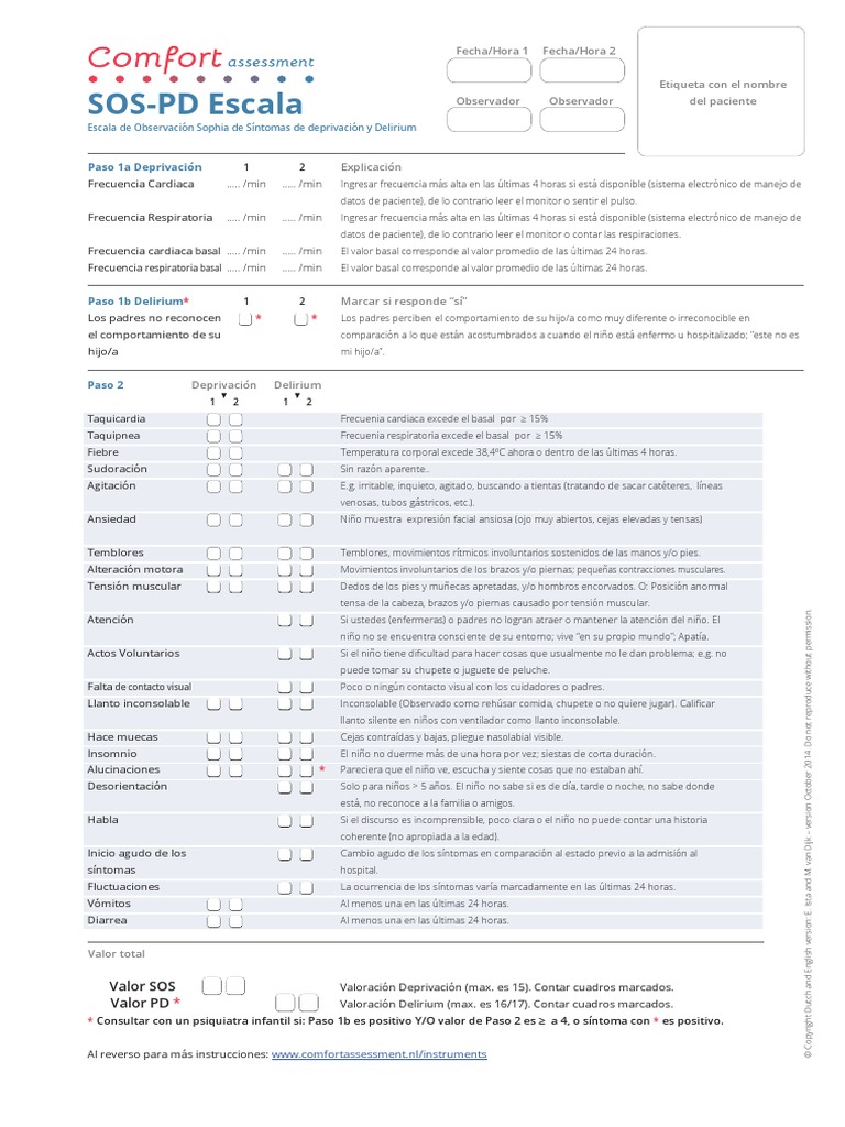 SOS-PD Scale - Latin Spanish Final Version 29 07 2019 | PDF