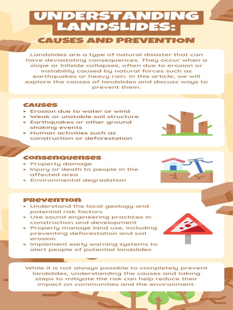 Brown Illustrative Understanding Landslides Causes and Prevention ...