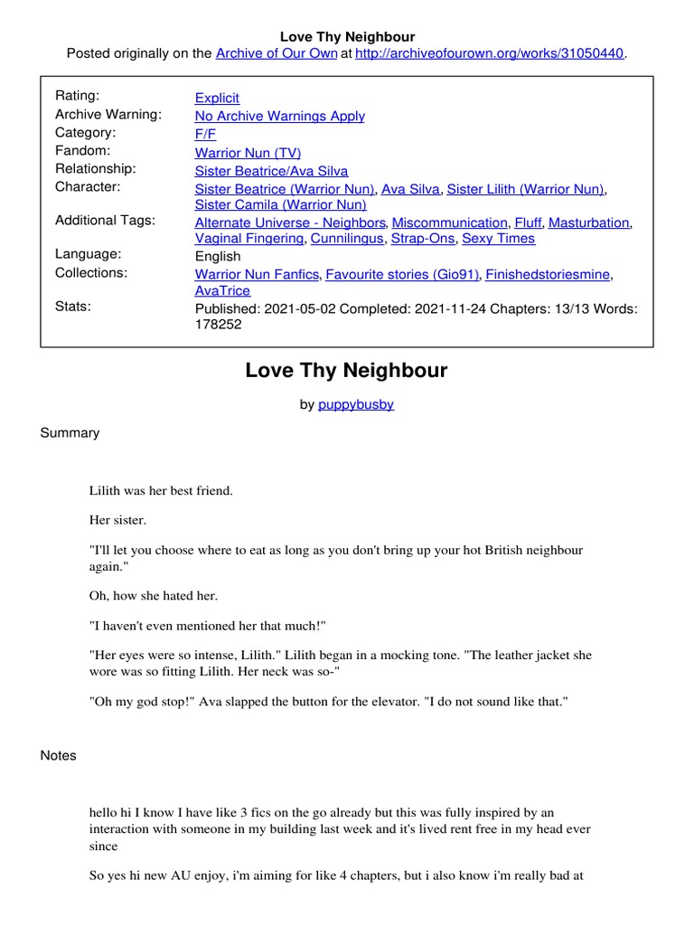 Love Thy Neighbour | PDF
