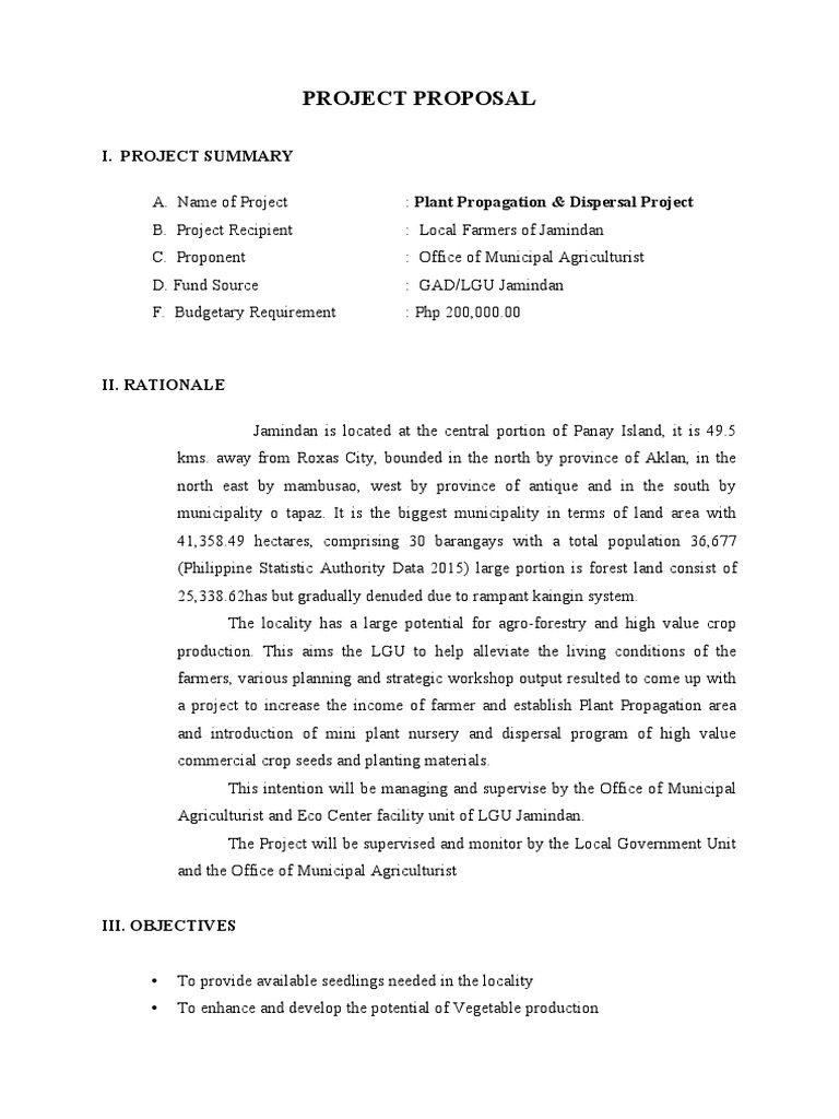Project Proposal Nursery | PDF | Agriculture | Food Industry