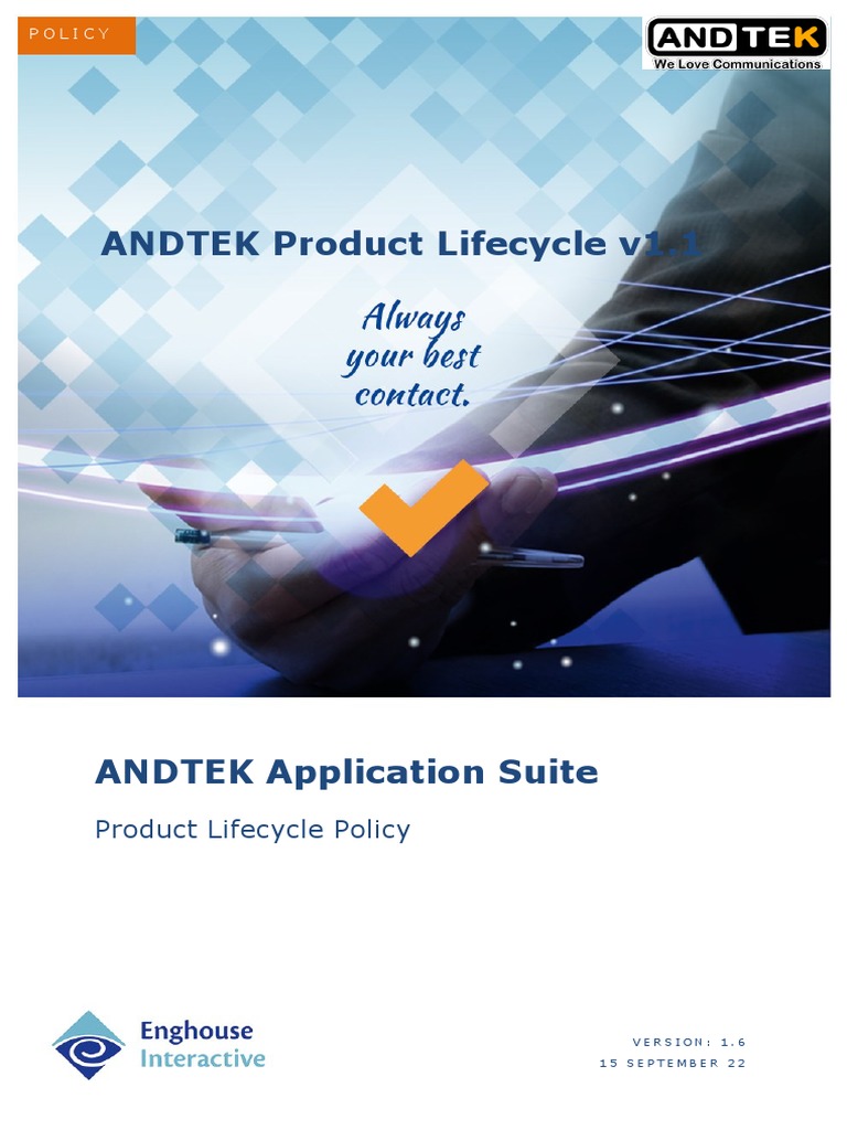 ANDTEK Product Lifecycle Policy - 1.6 | PDF | Application Software ...