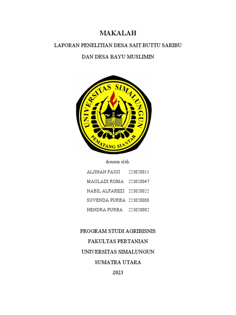 Makalah Laporan Penelitian Desa | PDF