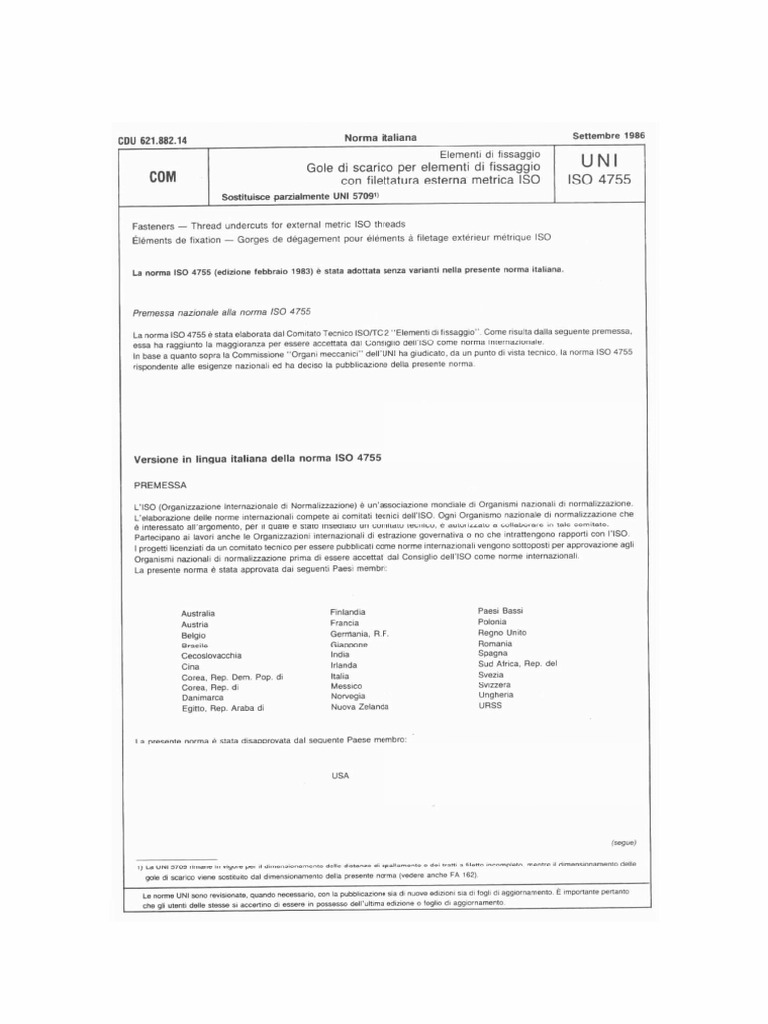 Uni Iso 4755 - Ed 86 (Ita-Estratto) | PDF