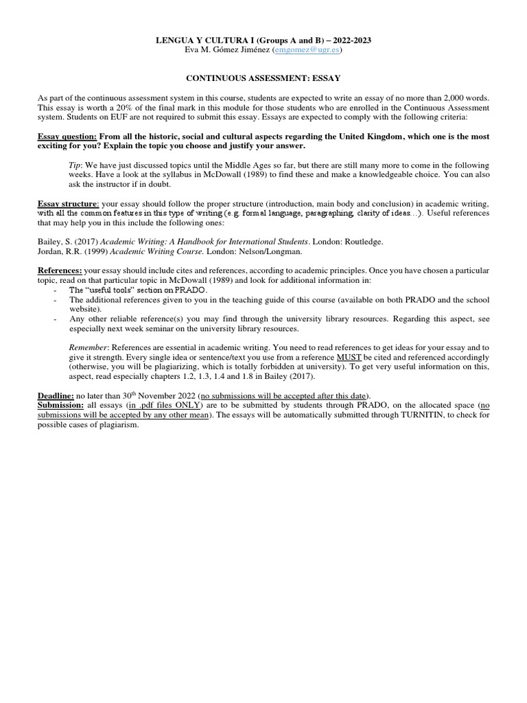 CA Essay | PDF | Essays | Cognition