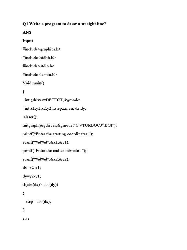 Graphics Programming in C: Drawing Shapes | PDF | Computer Standards | Computer Libraries