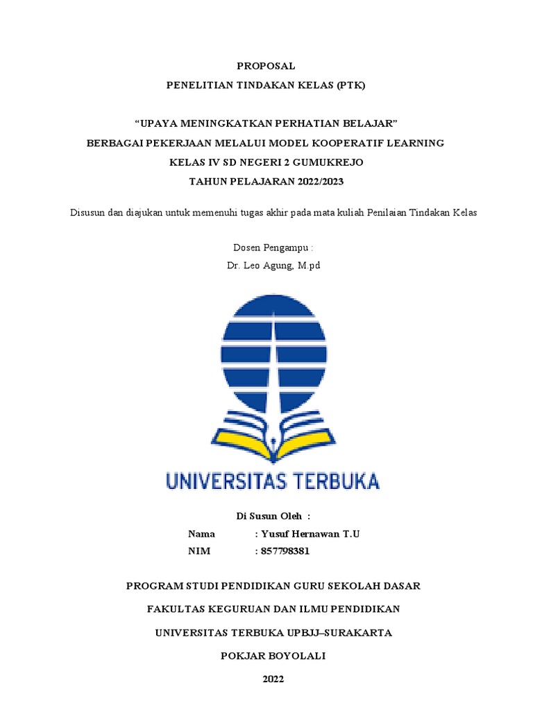 Proposal PTK Bab 1 | PDF