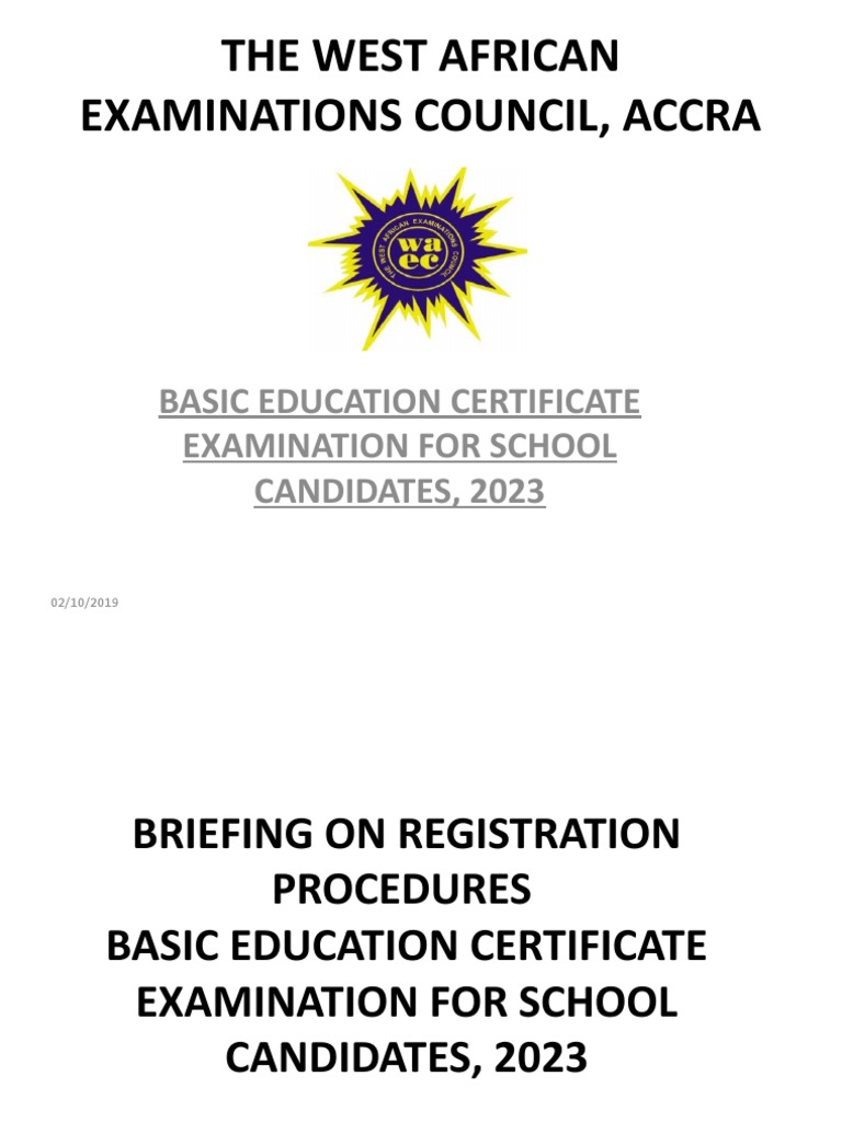 Bece 2023 Briefing On Registration Procedures, For Schools | PDF