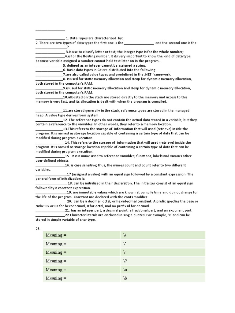 Ipt Test Questions | PDF | Data Type | Variable (Computer Science)