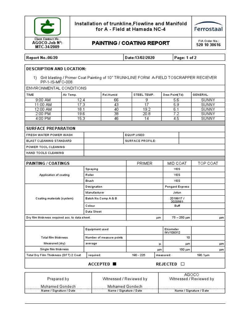 Painting Coating Report 06-20 | PDF