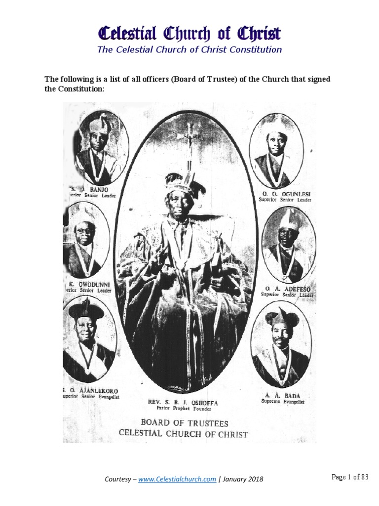 Constitution Celestial Church of Christ | PDF | Jesus | Eucharist